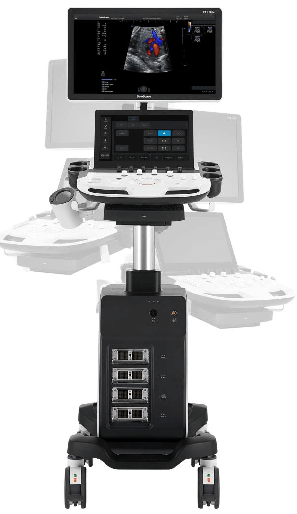 5D Trolley Sonoscape Echo Machine P11 Elite With 4 Transducer Connectors